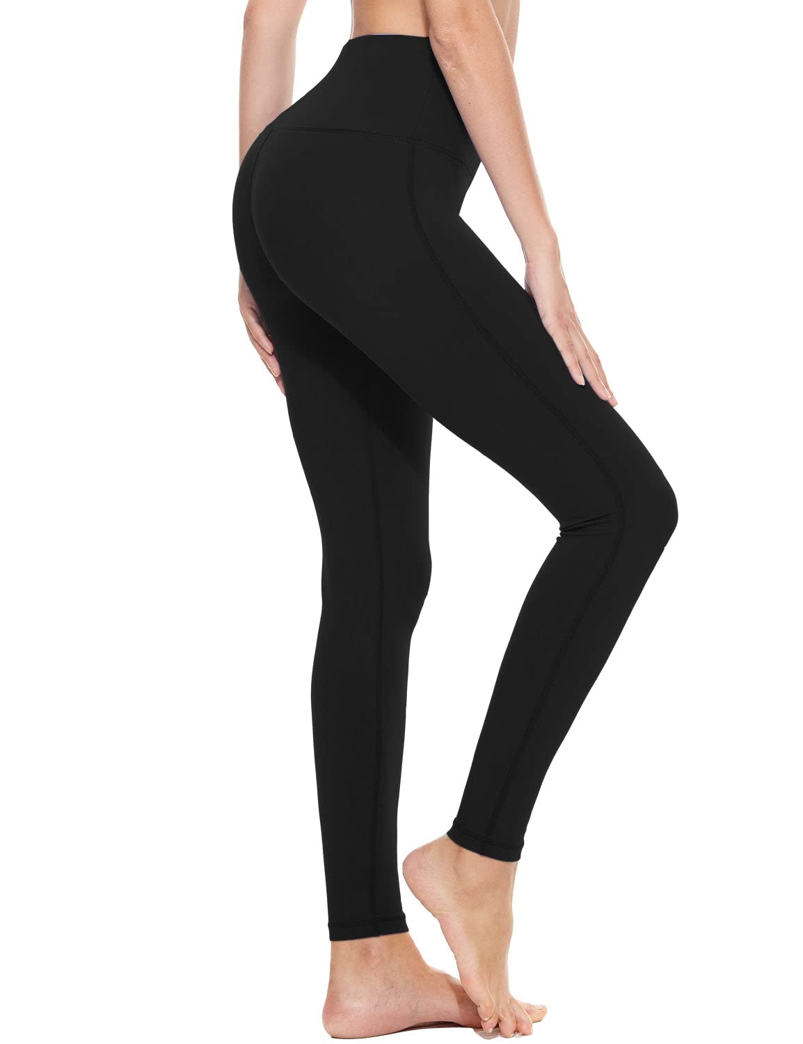 BALEAF Leggings for Women with Pockets Tummy Control Compression Workout Athletic Running High Waisted Yoga Pants 25'' Green L