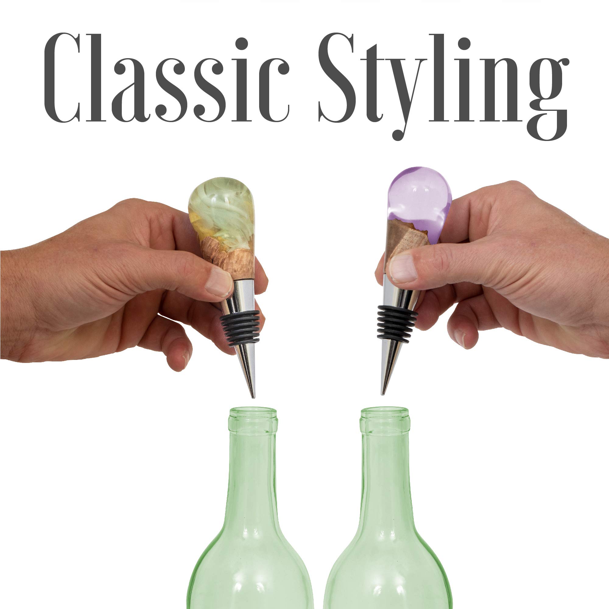 Classic Chrome Style Bottle Stopper with 3/8β x 16 tpi Threaded Post For Attaching Hand Made or Lathe Turned Handles β¦ (10 Chrome Stoppers)