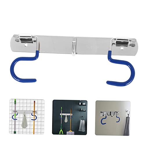 CUBTOL 2pcs Mop Holder Wall Mounted Hooks Wall Hanging Hooks Metal s Hooks Broom Holder Wall Mount Utensil Hanging Rack Mops Rakes Holder Mop Steel S-Type Hook Mop S-Type Hook Holder Tool