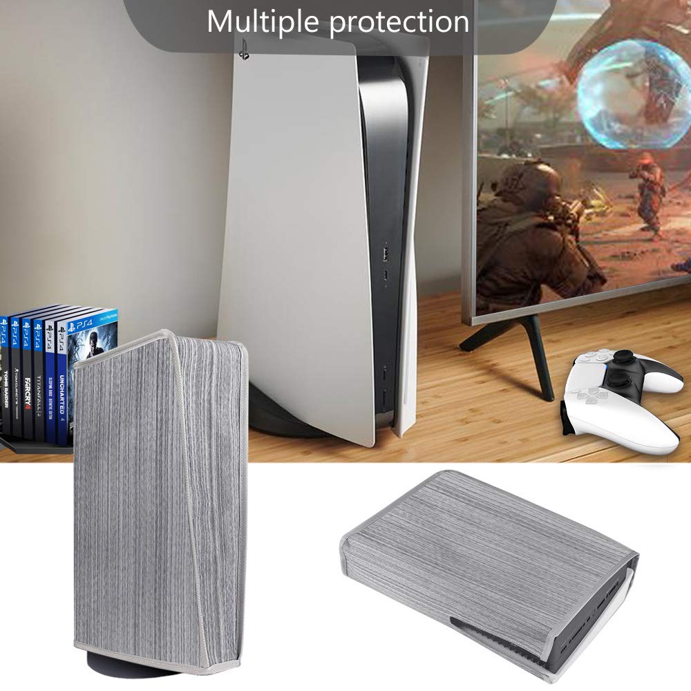 PINSO Pinson Premium Dust Cover for PS5 Sony Playstation 5 Console, Scratch-Resistant, Waterproof (Gray)