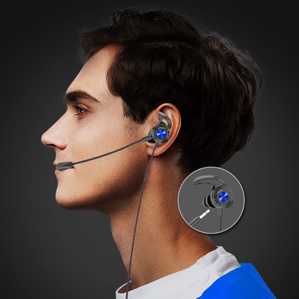 BENGOO G16 Gaming Earbuds, in-Ear Gaming Headset, Gaming Earphones with Dual Microphone, Mic Mute and Volume Control, Wired Earbuds for PC Mobile PS4 5 Xbox Nintendo Switch PlayStation,3.5MM Jack