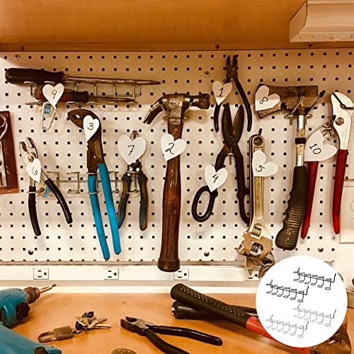 Housoutil 4Pack Pegboard Screwdriver Holders, Six- Tool Multi- Tool Organizer Racks, Stainless Steel Peg Board Tool Utility Hooks for Your Workbench, Garage, Tool Shed, or Craft Room (Black& Silver)