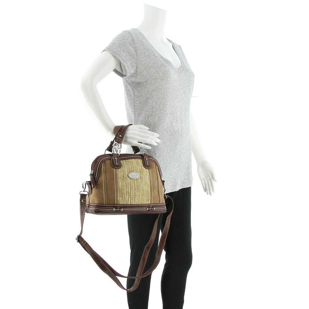 b.o.c. BOC Marsdon Straw Satchel SaddleNaturalChocolateStraw