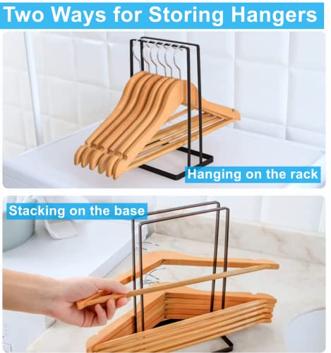 Hanger Stacker 2 Pack, Clothes Hanger Holder Organizer for Closet Laundry Room,Coat Hanger Organizer Stacker for Wire Hangers,Hanger Rack Stand Hanger Caddy for Adult Kids Velvet Pants Hangers Storage