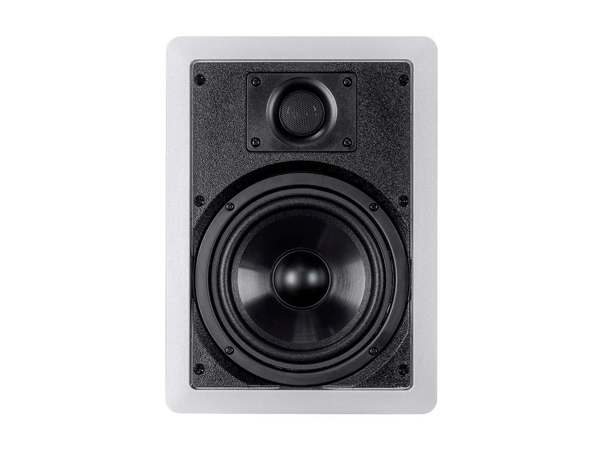 Monoprice 2-Way Polypropylene In-Wall Speakers - 6.5 Inch (Pair) With Paintable Grille - Aria Series,White