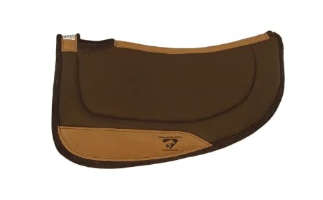 Diamond Wool Contoured Felt Ranch Western Saddle Pad for Horses 30x30 Round – 1/2" Thickness, Orange