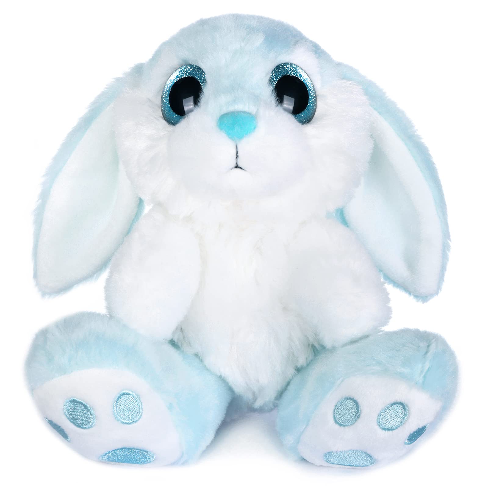 My OLi 8.5" Plush Bunny Stuffed Rabbit Floppy Ear Sitting Bunny Stuffed Animal Gray Plush Toy Gifts for Babies Kids Boys Girls