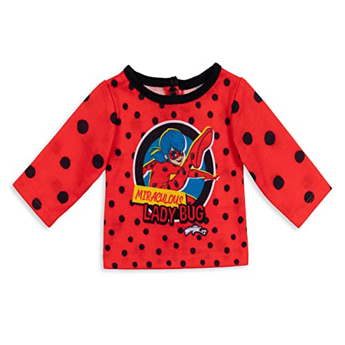 Miraculous Ladybug Little Girls 4 Piece Pajama Shirt And Pants Matching Doll Outfit Red