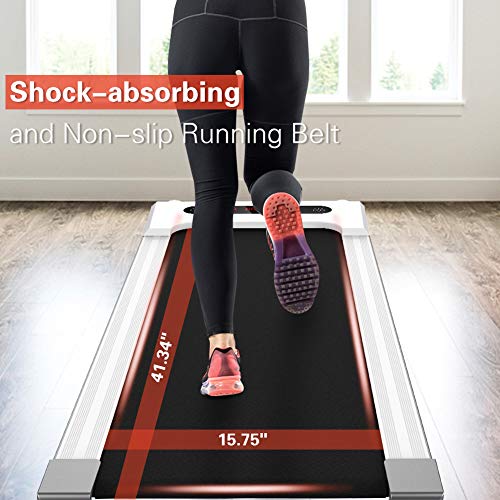 GOYOUTH 2 in 1 Under Desk Electric Treadmill Motorized Exercise Machine with Wireless Speaker, Remote Control and LED Display, Walking Jogging Machine for Home/Office Use