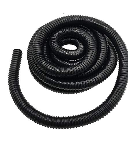 Corrugated Pond Tubing 1 Inches ID Aquarium Hose Waterfall Pond Hose PVC Tubing 20 Feet, Black
