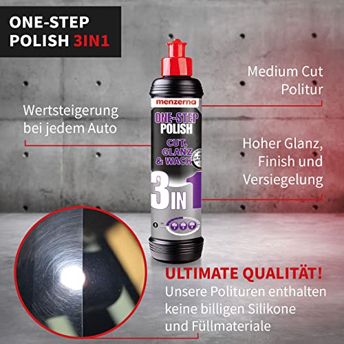 Menzerna 3 in 1 One Step Polish - Medium Cut Polish β high-Gloss Finish and Seal in one (8 fl oz)