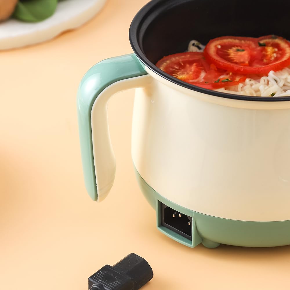 BXE 6-in-1 kitchen Electric Electric Hot Pot, Portable Multi Functional Travel Cooker Auto Power Off Rapid Heating Compact and Portable ,1.5L Rapid Noodles Cooker, Non-Stick Electric Pot Perfect for