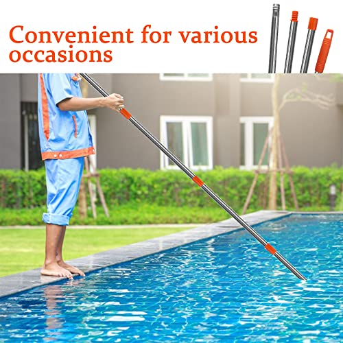 cosbur Spin Mop Handle Replacement, 4-Section Mop Handle Replacement for Spin Mop, Stainless Steel Mop Pole Handle for Commercial Mop and Mop Refills, Cleaning Tools Accessories(Orange)