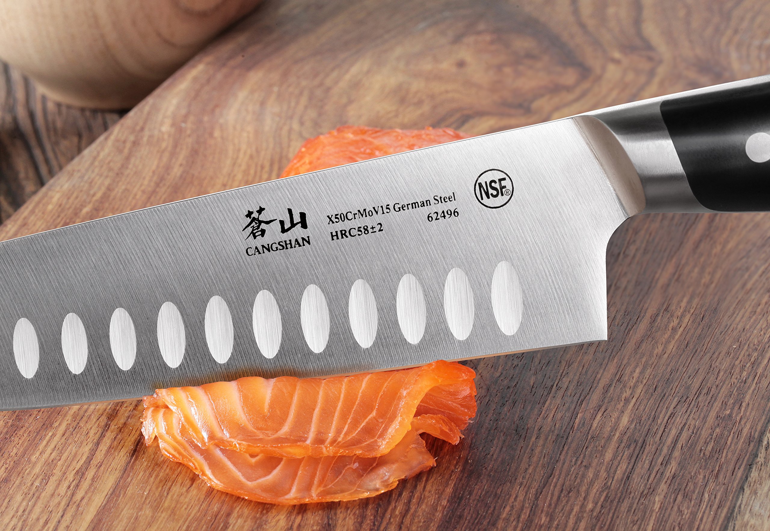 Cangshan Z Series 62496 German Steel Forged Santoku Knife, 7-Inch