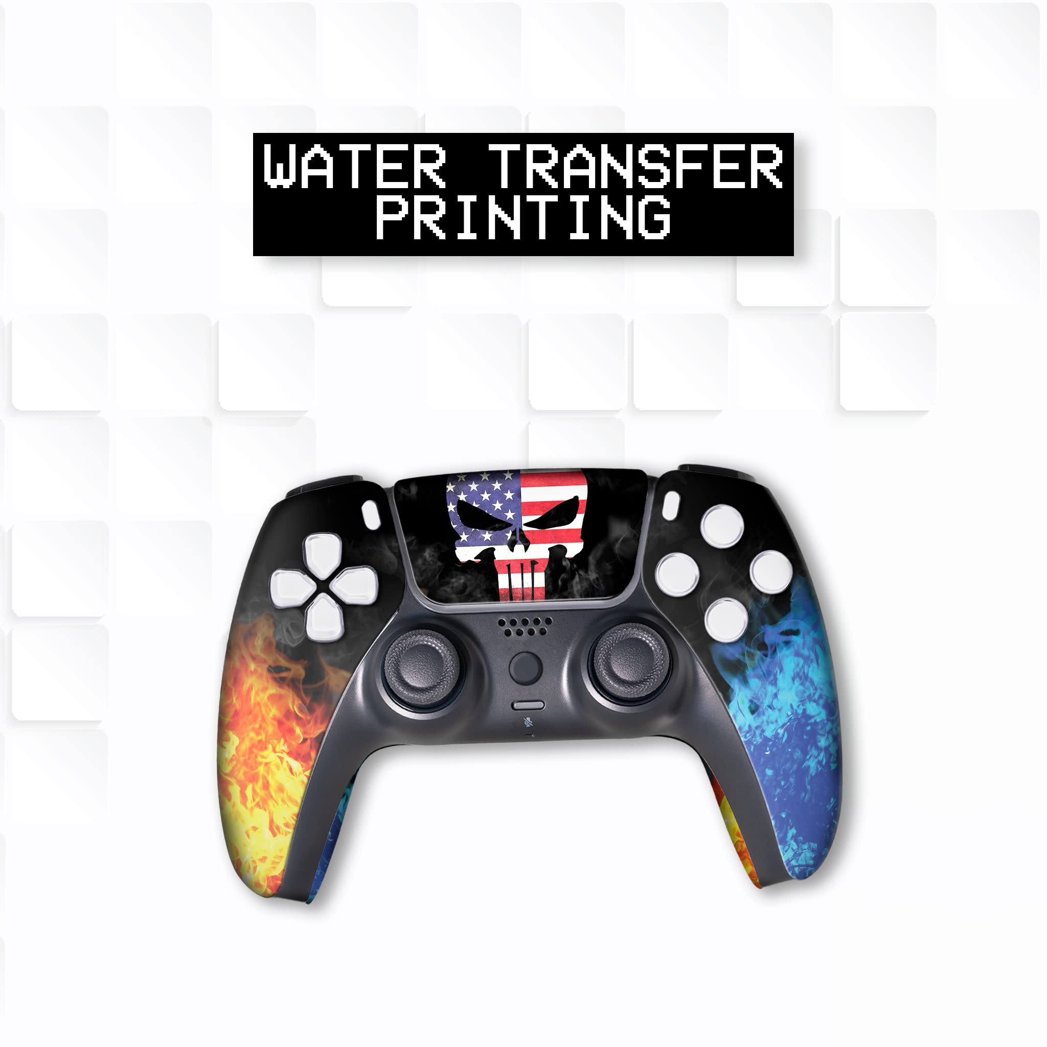 BABY CUDDLE BOX Blooodshot Custom PS-5 Controller Wireless compatible with Play-Station 5 Console by BCB Controllers | Proudly Customized in USA with Permanent HYDRO-DIP Printing (NOT JUST A SKIN)