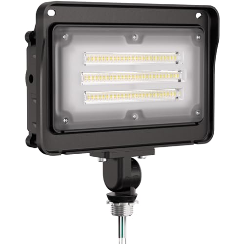 CINOTON 50W UL Listed 7000LM LED Flood Light, Outdoor IP65 Waterproof 5000K Daylight Lights with 180°Knuckle Wall Fixture, Support 110-277V AC Power, Replace [240W HID/HPS] for Household & Commercial