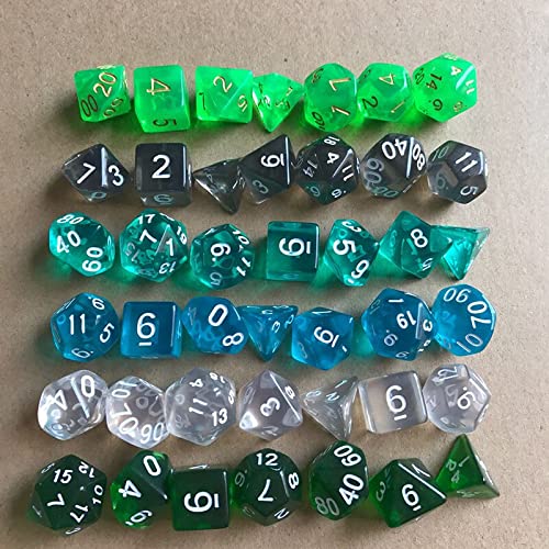 ZYM305 7PCS/LOT Acrylic Transparent Dice 6 Kinds Option Digital Dice Game Accessories Set Games Dice (Color : 1)