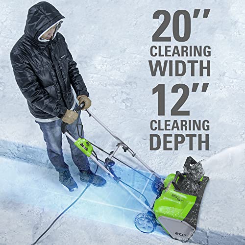 Greenworks 13 Amp 20-Inch Corded Snow Blower, 2600502