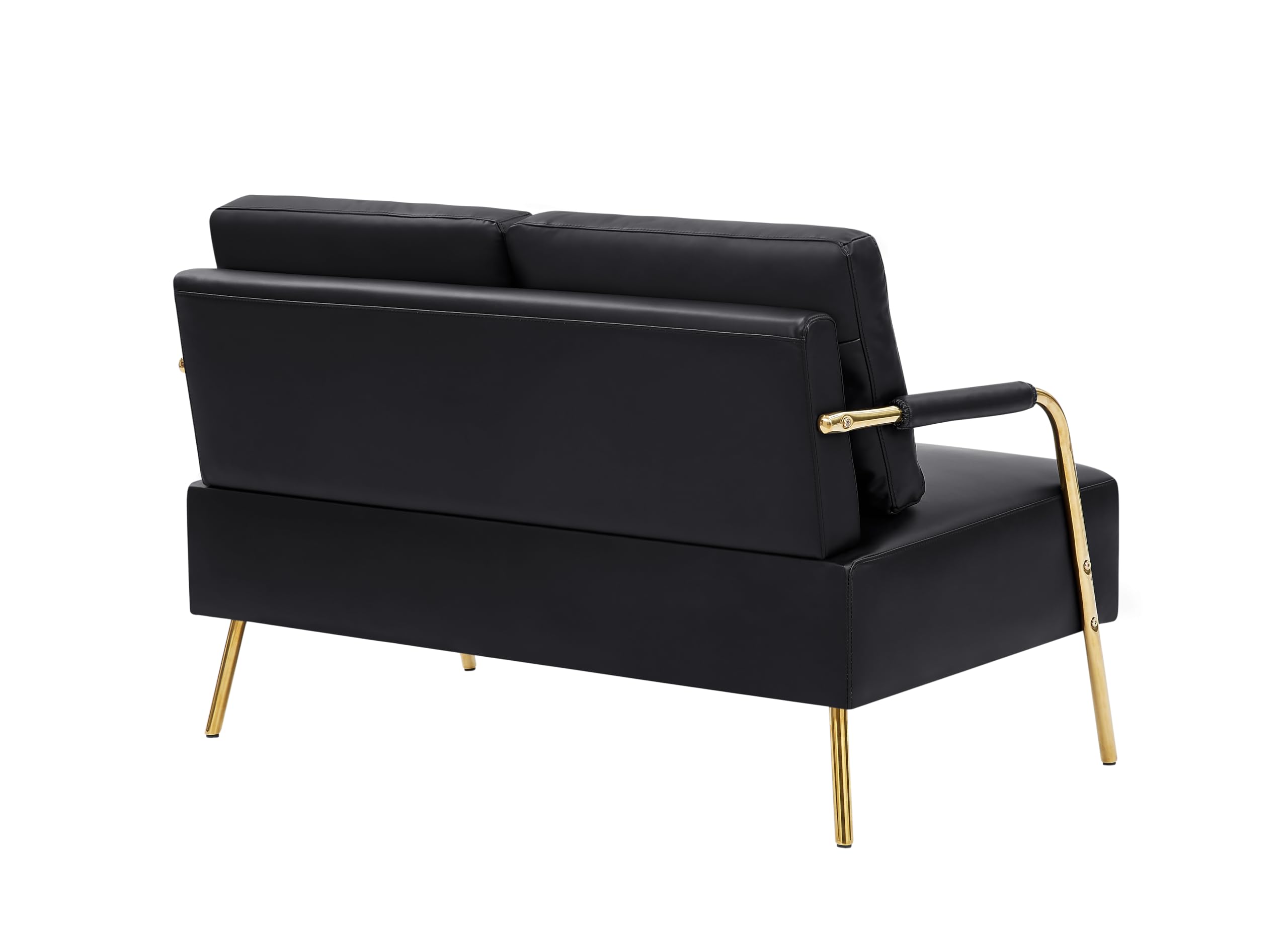 DiMorture 49.6" Loveseat Couch, Small Love Seat Sofa Couches for Living Room, Comfy 2-Seater Sofas Couch for Bedroom Living Room Apartment Office, Fast Assembly, Black