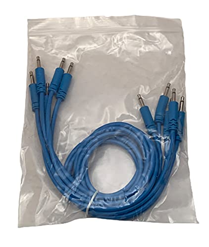 Luigis Modular Supply Spaghetti Eurorack Patch Cables - Package of 5 Blue Cables, 24 (60 cm)