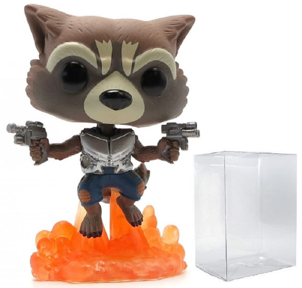 POP Marvel: Guardians of The Galaxy Vol. 2 - Flying Rocket Raccoon Funko Pop! Vinyl Figure (Bundled with Compatible Pop Box Protector Case), Multicolored
