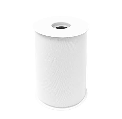 Craft And Party, Tulle Fabric Roll 6" by 100 Yards (300 ft) White Fabric Tulle Spool for DIY Tutu Bow, Wedding and Decoration. Value Pack. (White)