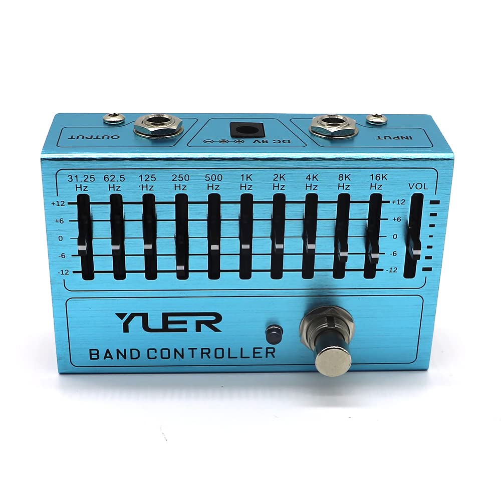 Band Controller Equalizer 10 Band EQ Pedal for Electric Guitar Bass True Bypass 31.25Hz to16kHz Effects