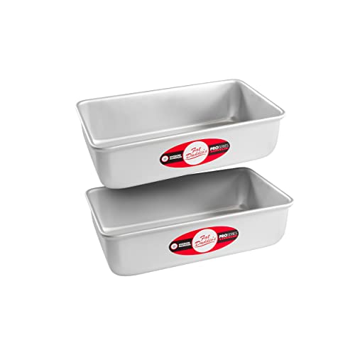 Fat Daddio's BP-5643 Anodized Aluminum Bread Loaf Pan, 9 x 5 x 2.5 inch, Set of 2, Silver