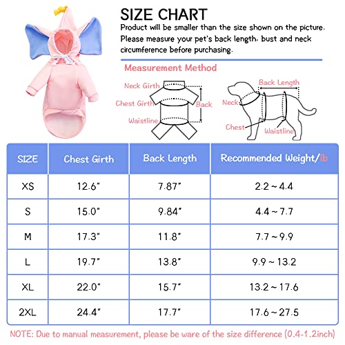 NACOCO Dog Elephant Halloween Costume Pet Cosplay Elephant Clothes Cat Hoodie Coat Dogs Warm Apparel and Pet Winter Clothes (Medium)