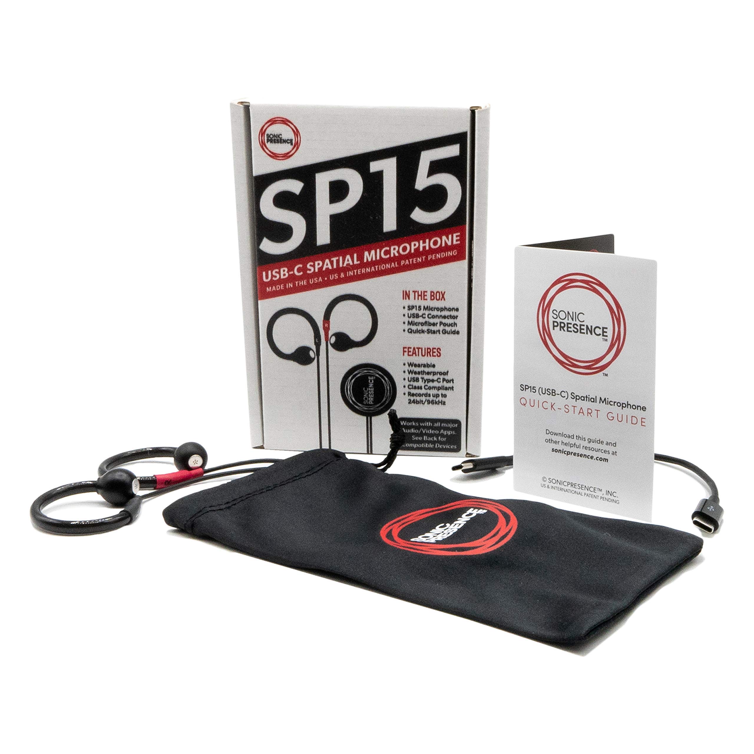 SONICPRESENCE SP15C (USB-C) Binaural Microphone Records Immersive 3D Spatial Audio on New Pocket Cams and Smartphones – Step Up to Sonic Presence for Sound Quality That Matches 4K Video