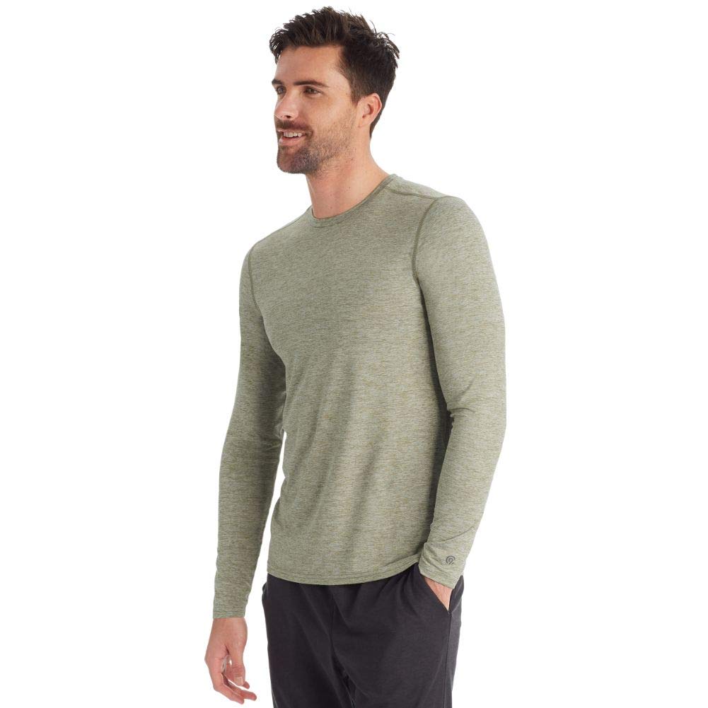 C9 Champion mens Long Sleeve Tech Tee T Shirt, Green Luck Heather, Small US