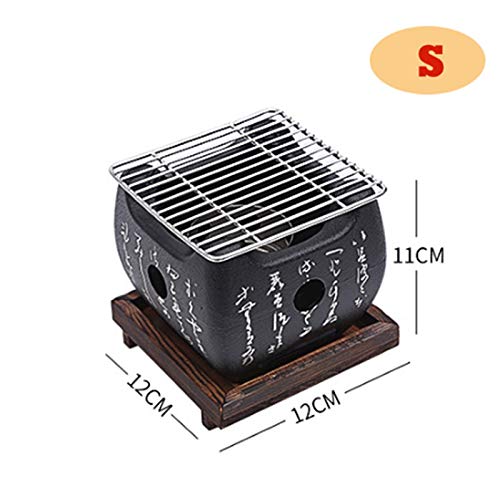 Barbecue Grill Mini Table-top Charcoal Grill Portable Japanese BBQ Grill Charcoal Stove with Wire Mesh Grill and Base Barbecue Grill Racks (Size : 15cmx15cm) ()