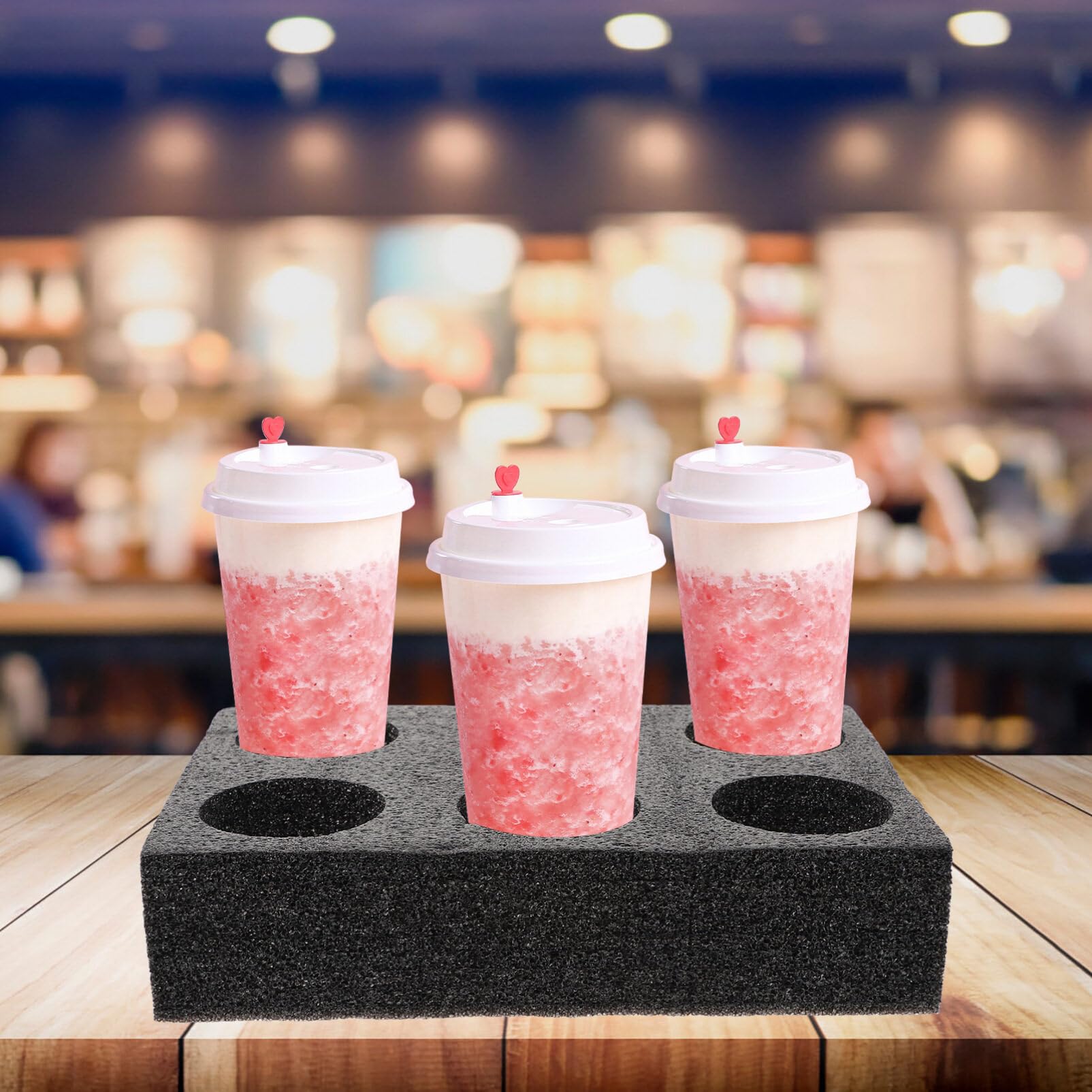 Cabilock 2pcs Drink Cup Bracket Disposable Takeout Cup Carrier Door Dash Cup Holder Bag Drink Takeout Holder Packing Cup Trays Convenient Pearl Cotton Cold Drink Travel Outdoor
