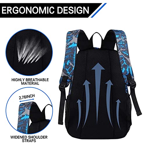 EDOSSA Backpack for Boys, 15.6 Laptop Backpack with USB Charging Port, Bookbag for School,Messenger Bag,Teens Backpack, Cool Backpack School, Backpack for Girls/Boys,luminous backpack,anime backpack.