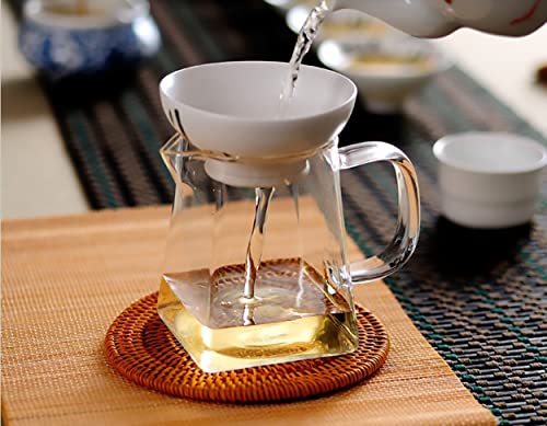 Dadamong Glass Pitcher with Handle, Milk and Cream Pitcher Cup Jug, Heat Resistant Borosilicate Glass Creamer for Coffee Tea or Maple Syrup Serving, Stovetop & Microwave Safe (25oz/ 750ML)