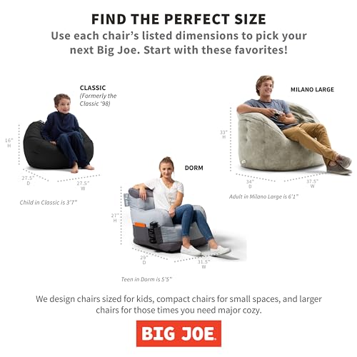 Big Joe Classic Bean Bag Chair, Spicy Lime Smartmax, Durable Polyester Nylon Blend, 2 feet Round