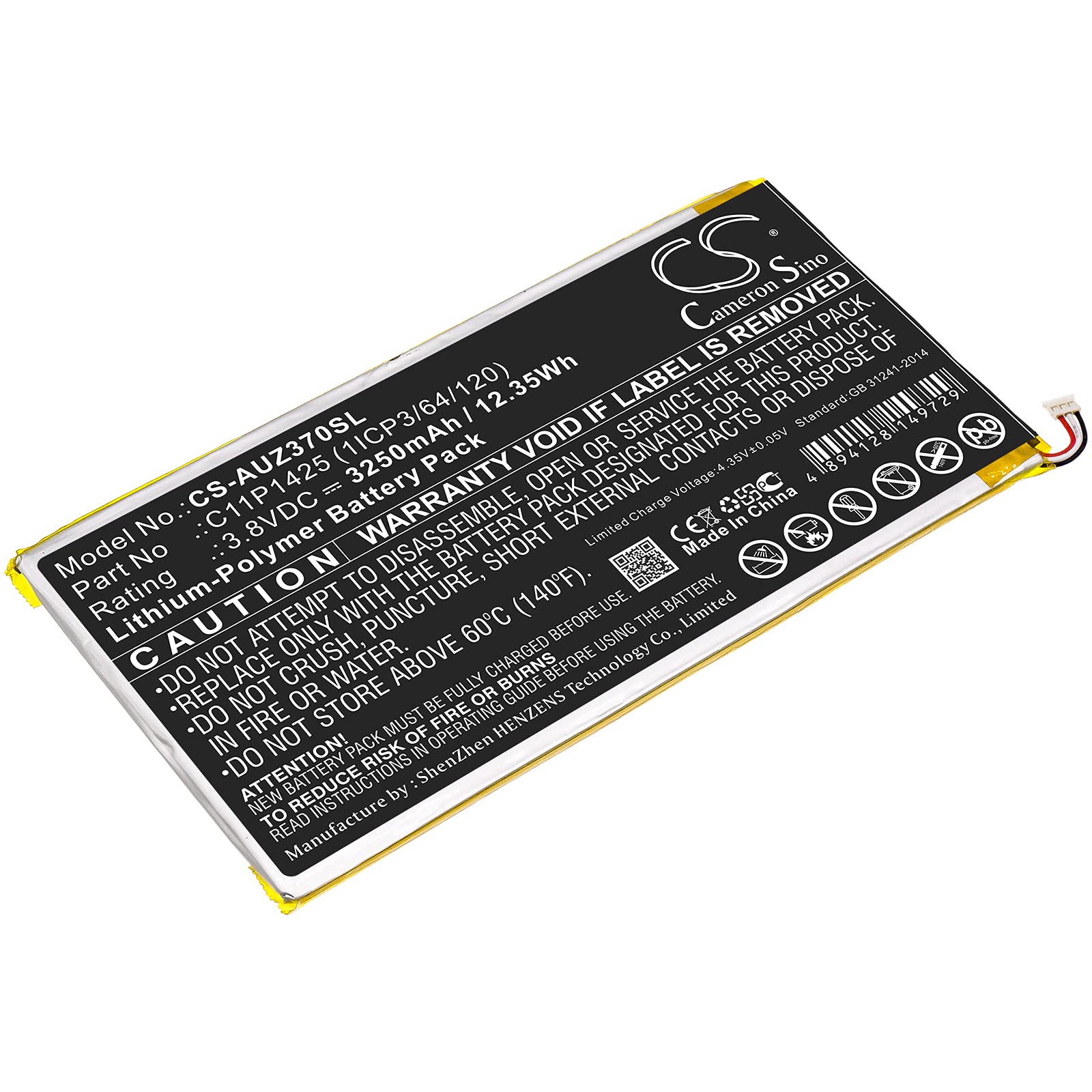 Cameron Sino New Replacement Battery Fit for Asus(3250mAh / 12.35Wh)