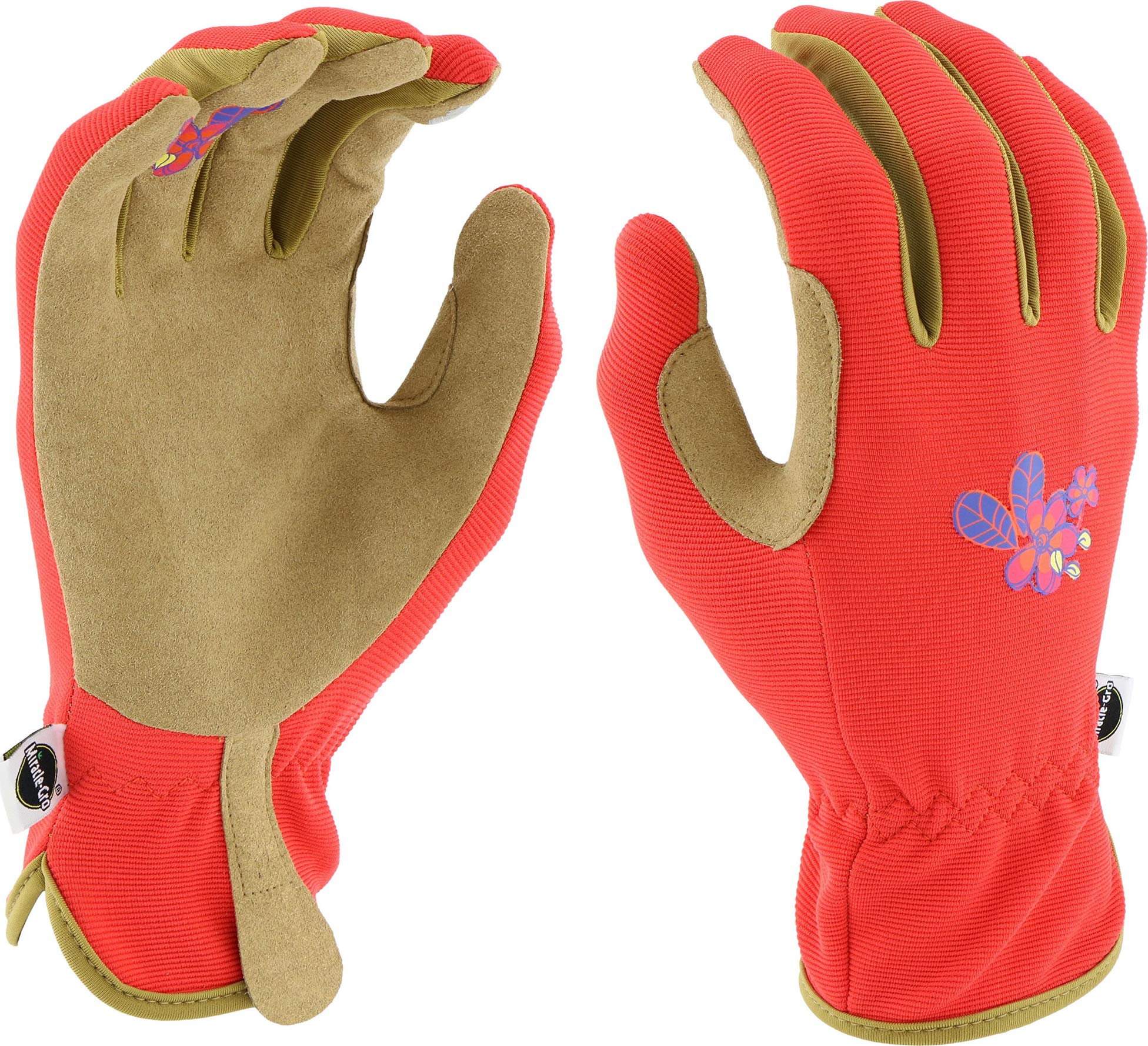 Miracle-Gro MG86201 Synthetic Leather Palm Gloves – [Orange, Small/Medium], Touchscreen Compatible