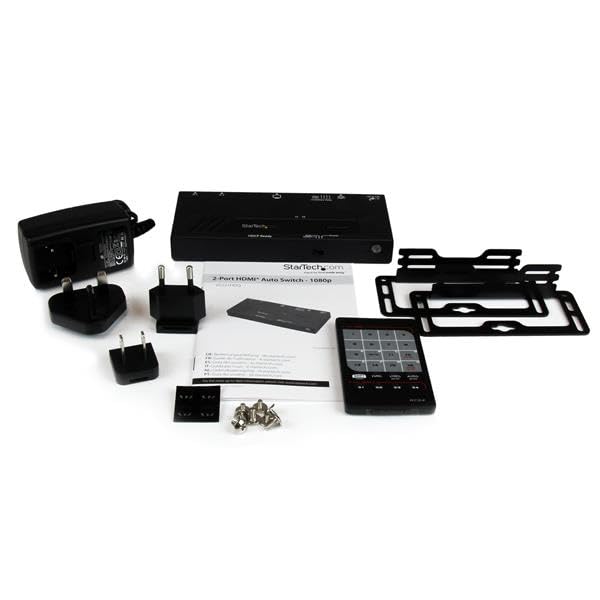 StarTech.com 2 Port HDMI Switch w/ Automatic and Priority Switching - 2 In 1 Out HDMI Selector with Automatic Priority Switching β 1080p, TAA (VS221HDQ)