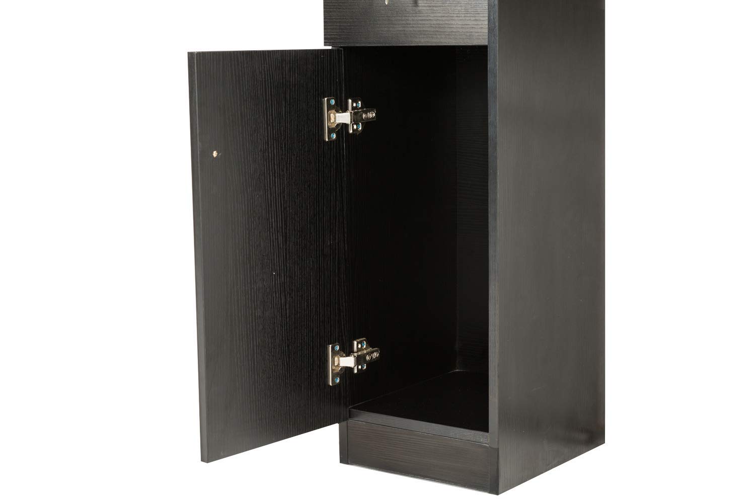 BarberPub 70"x13.2"x11" Locking Wall Mount Hair Styling Barber Station Drawer Storage Beauty Salon Spa Equipment 3036-1 (Black)