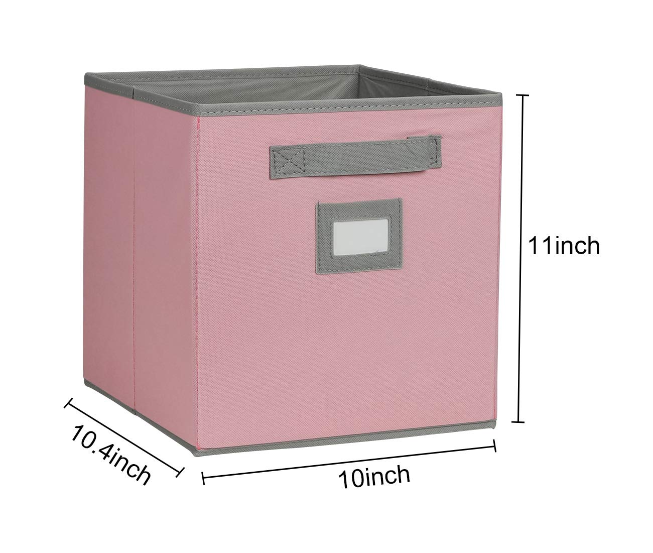 PDTXCLS Yowego EPG-Life 6 Pack Foldable Storage Cubes with Label Holder and Fabric Handle, Pink