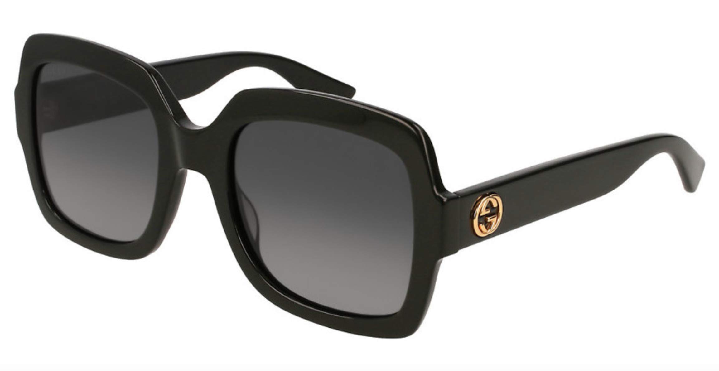 Gucci GG 0036S-011 Sunglasses, Black w/Grey Lens, 54mm