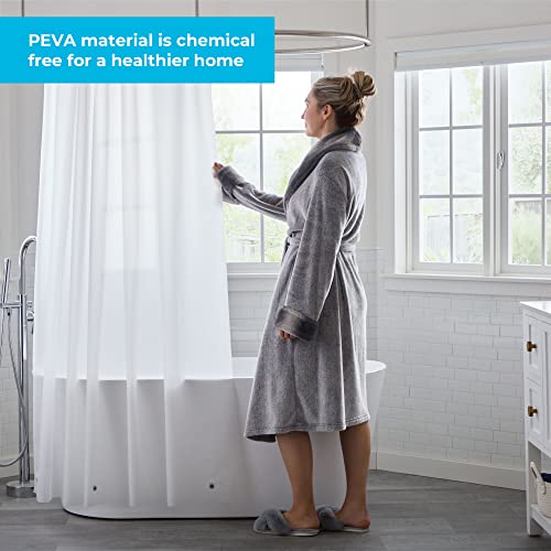 Linenspa Clear 4G Shower Curtain Liner β PEVA Waterproof Vinyl β 72 x 72 Inch Standard Shower Liner - Dorm Room Essentials