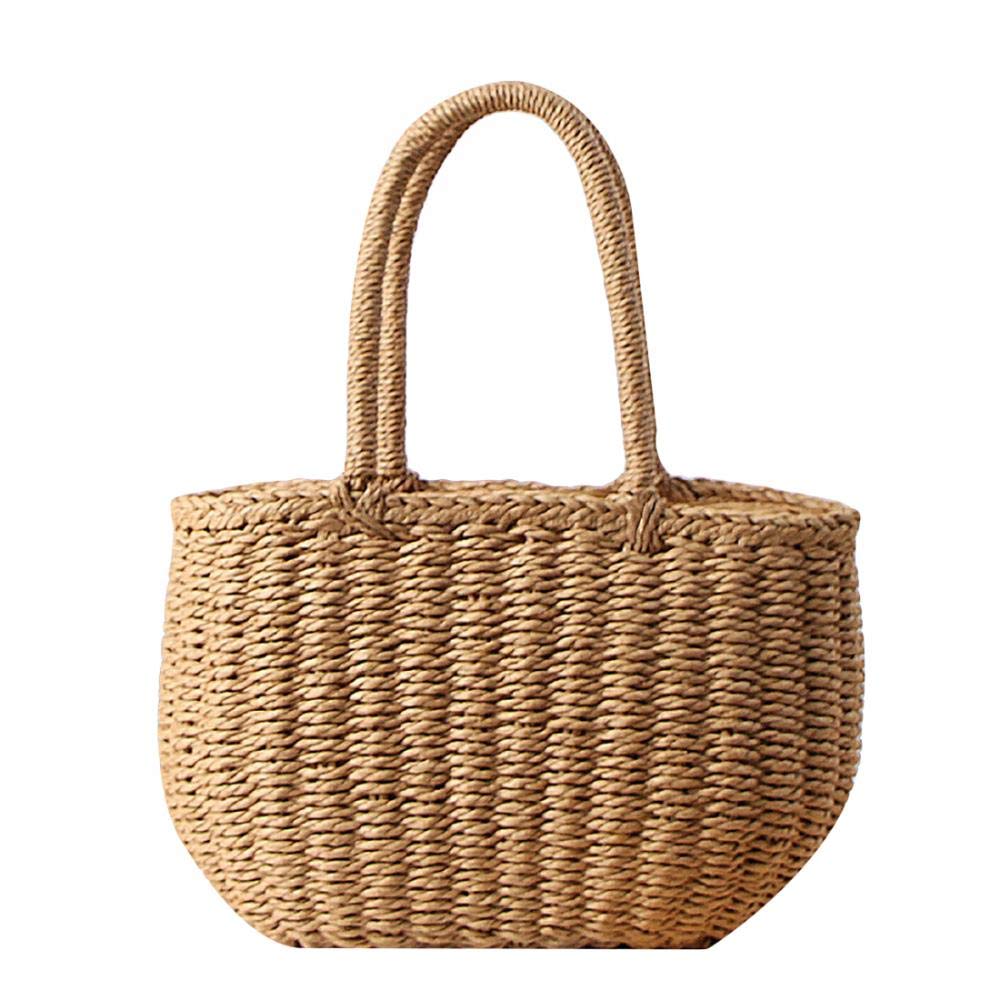 Foride Summer Evening Handbag, Straw Handmade Weave Handbag (Camel)