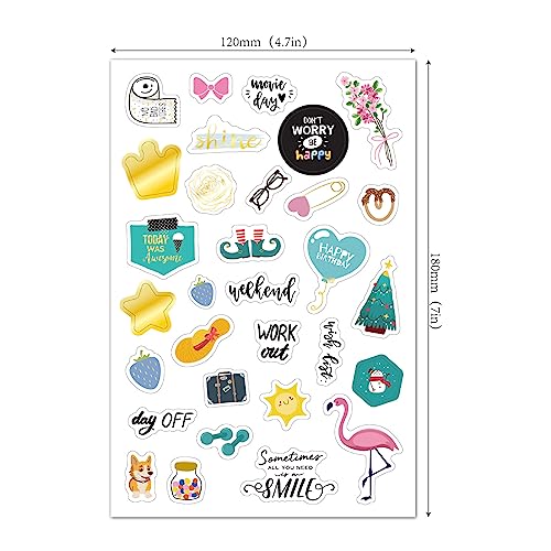 Daily Planner Stickers Inspirational Planning Stickers 4 Sheets 206Pcs Writeable Productivity Stickers Ideal for Business Notes Meetings,Calendars,to Do List