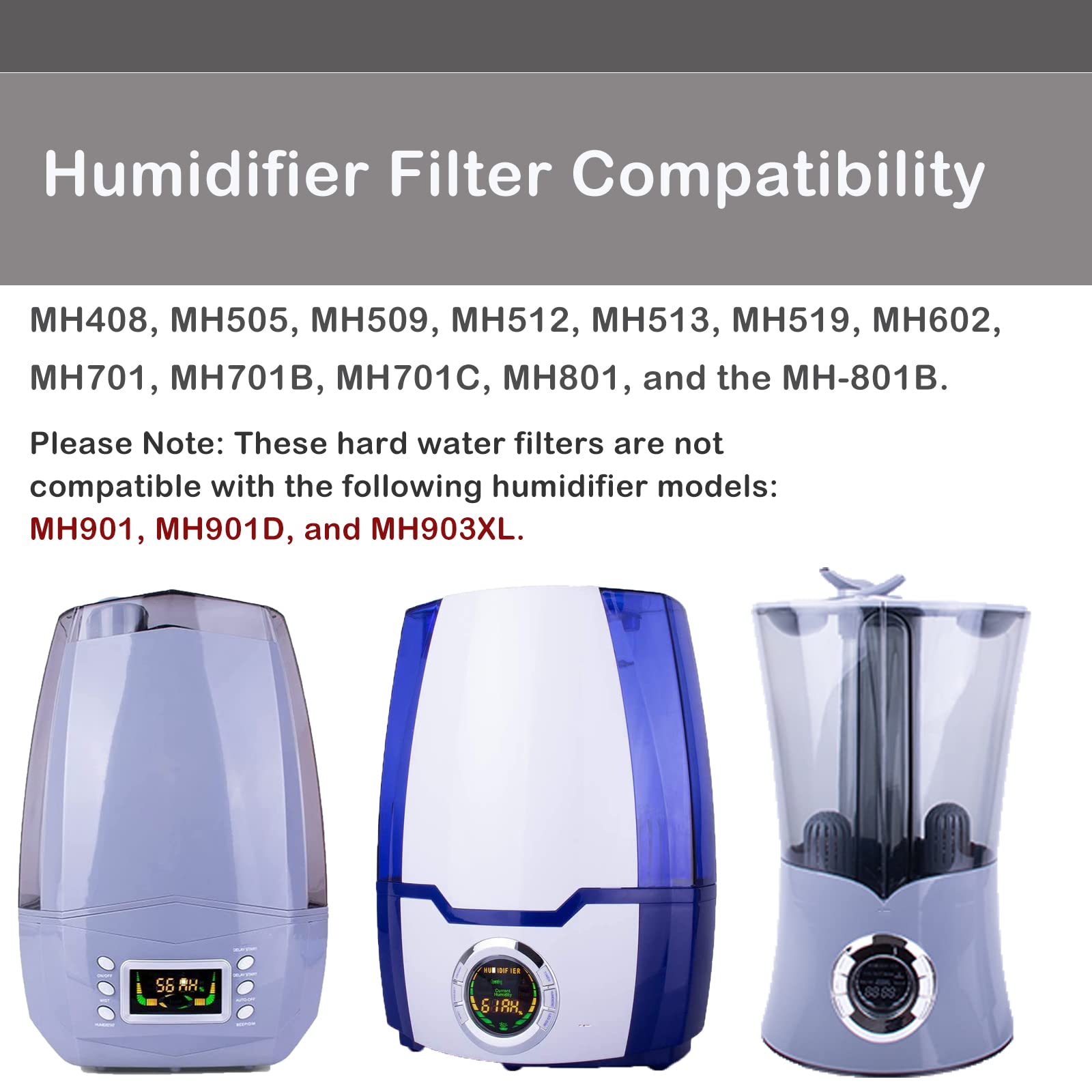 Macaberry Humidifier Demineralization Filters Compatible with Air Innovations HUMIDIF Humidifier, Demineralization Cartridge Replacement Silver 8 Pack