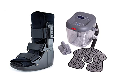 Brace Align Cam Walker Boot Short (Med) + Frozen Ice Cold Therapy Machine- Boot for Toe, Foot or Ankle Injury, Fractures, Sprains and Cold Circulating Therapy Unit