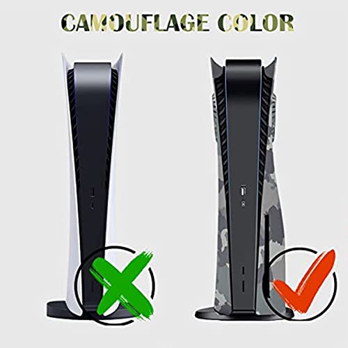 Camouflage Console Cover Plates for PS5 Disc Edition Face Plates PS5 Face Plates with Vent, Anti-Scratch Dustproof Protective PS5 Cover Premium Hard Replacement Shell