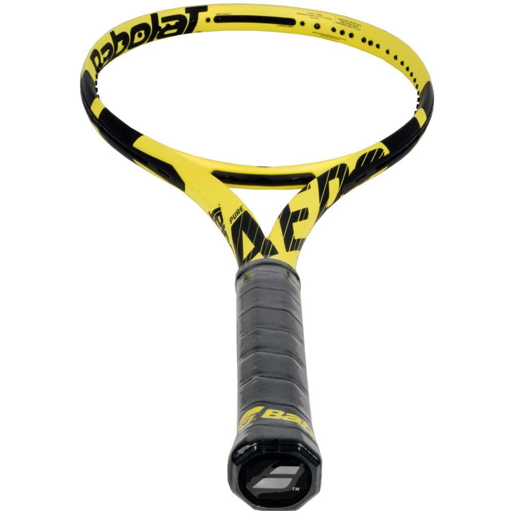 Babolat Pure Aero Tennis Racquet - Strung with 16g White Babolat Syn Gut at Mid-Range Tension (4 1/8" Grip)