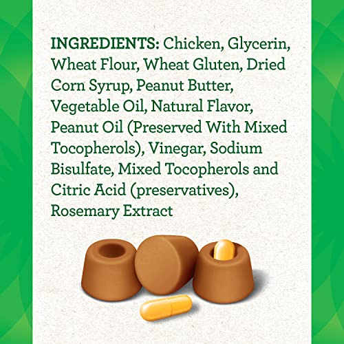GREENIES PILL POCKETS for Dogs Capsule Size Natural Soft Dog Treats with Real Peanut Butter, 15.8 oz. Pack (60 Treats)